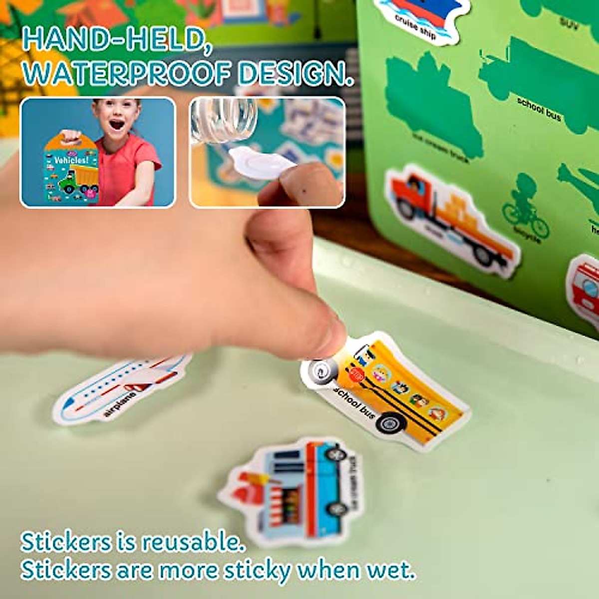 Sank Portable Jelly Quiet Book, Toddler Busy Book, 6 Themes Preschool Learning Activities Quiet Book, Preschool Activity Learning Books for Babies/Toddlers Ages 3-6 (Vehicles)