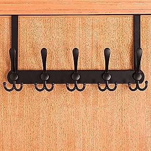 Encozy Over The Door Hooks,Coat Rack for Hanging Clothes Hat Towel (Heavy Duty Black 1pcs)