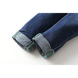 KIDSCOOL SPACE Baby Boy Girl Jean Overalls,Toddler Slim Cute Denim Jumper,Blue,12-18 Months