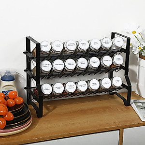 Skiileor 25 Pcs Spice Jars with Labels- Glass Spice Jars with Labels,Shaker Lids, Funnel, Chalk Pen, Brush，4oz Seasoning Containers Bottles for Spice Rack, Cabinet, Drawer