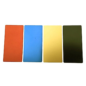 Ebamaz Anodized Aluminium Laser Engraved Mount Metal Plate Etching Sheets 100X50mm Round Corner with Adhesive­ (1 Color 1PCS, Blank, 4PCS)