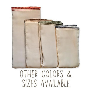 Geffen Baby Burp Cloths, Prefold Cloth Diapers, Overnight Diaper Inserts for Infant, Burp Cloth Rags for Babies, Washable, Reusable Organic Cotton Liners, Booster Pads, 6 Pack, Riverside Blue