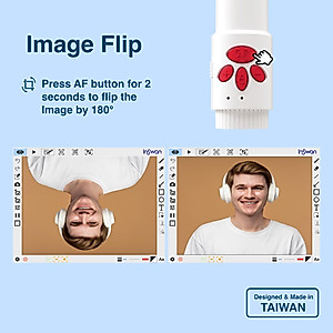 INSWAN INS-3 Detachable USB Document Camera for Teachers, built-in Mic, Light, Dual-Mode Autofocus, Windows, MacOS,Chromebook Compatible for Remote Teaching, Distance Learning, Webcam Web Conferencing