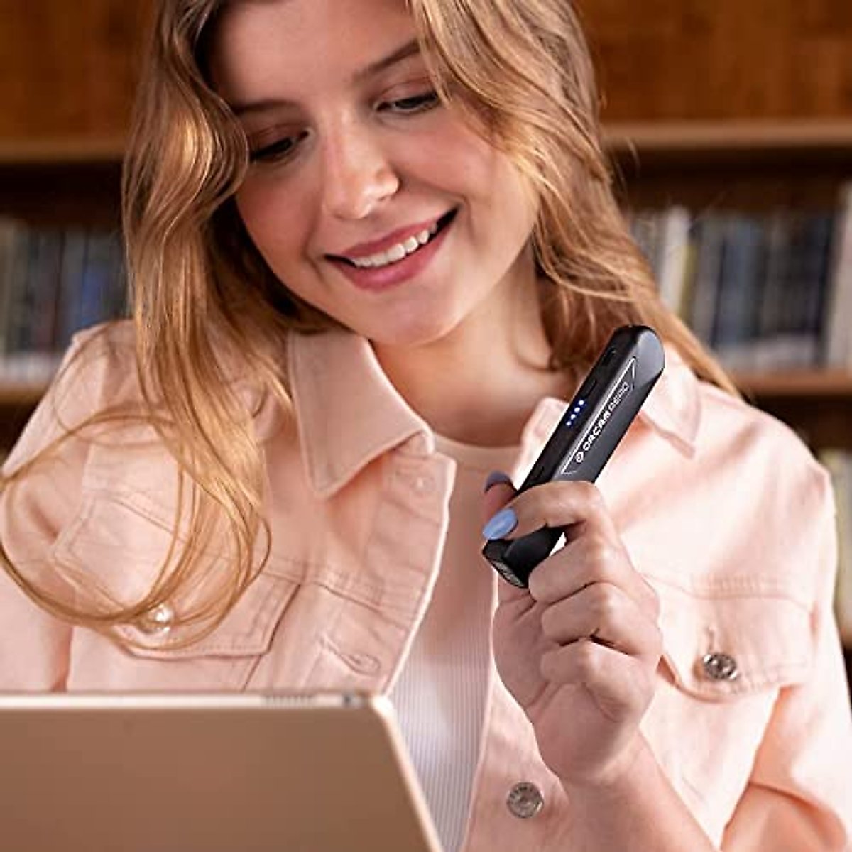 OrCam Read Smart - AI Assistive Reader - Including Smart Reading Feature- for Anyone Who is Exposed to Large Amounts, Bundled with OrCam Bluetooth Earbuds, Orcam Battery Pack and HogoR Cleaning Cloth