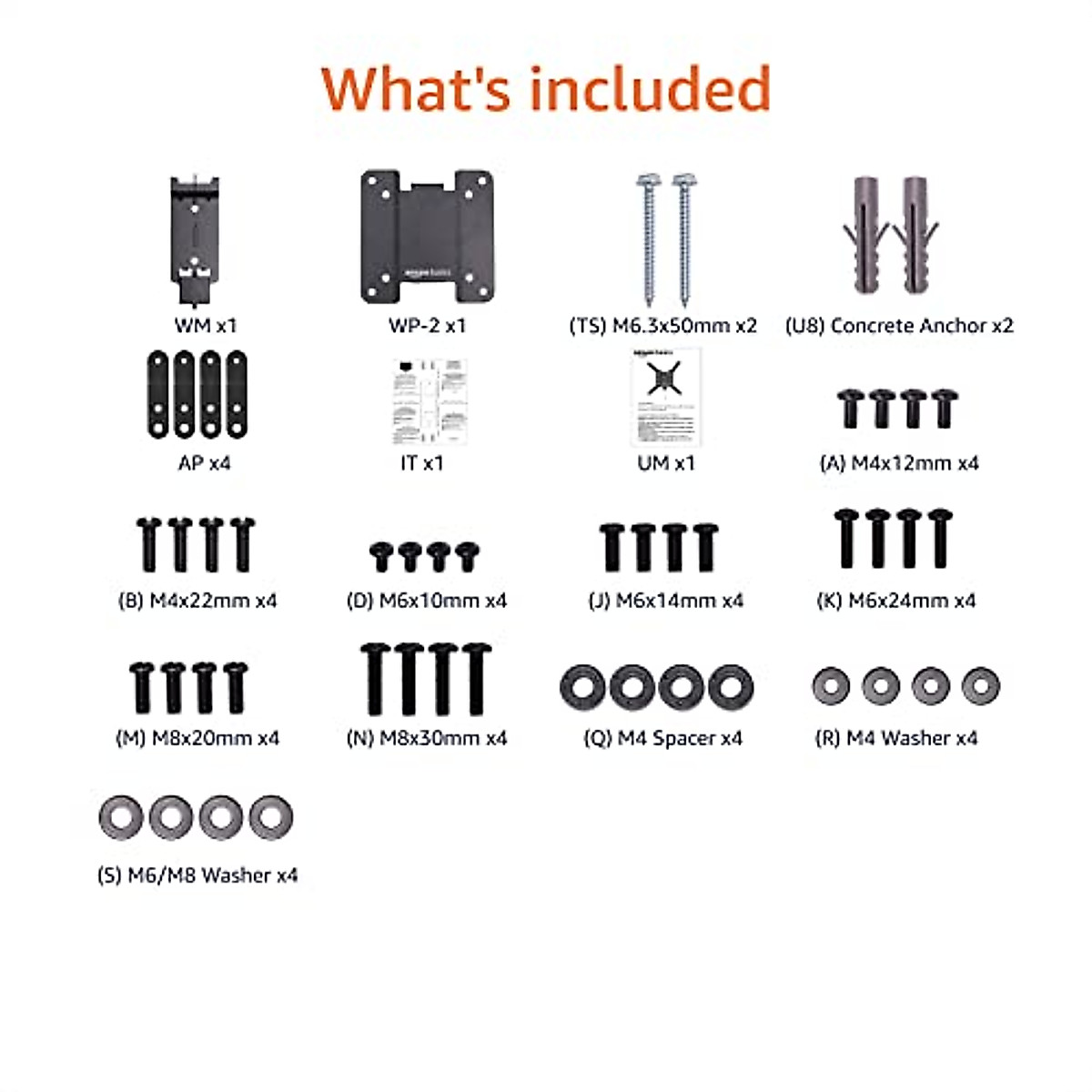 Amazon Basics Fixed Flat TV Wall Mount fits 12-Inch to 40-Inch TVs and VESA 200x200