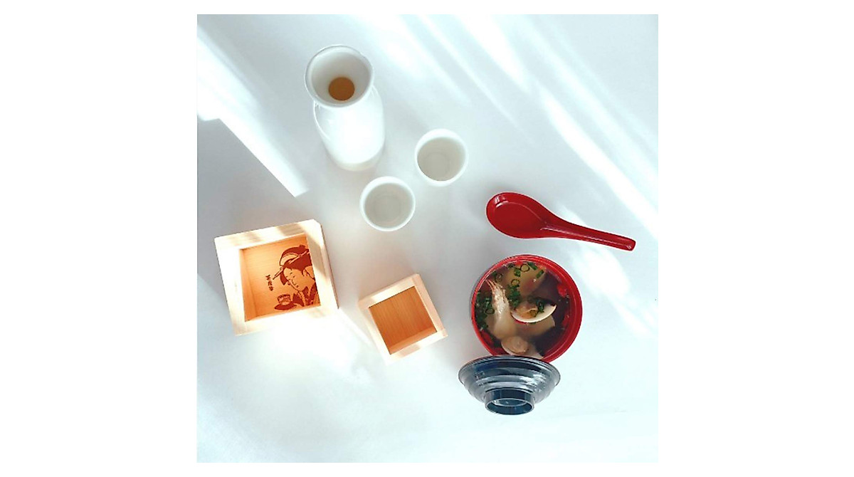 JapanBargain Japanese Soup Bowl Set with Lid & Spoons - Elegant & Durable