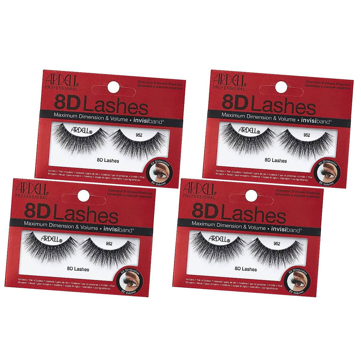 Ardell Strip Lashes 8D Lashes 952, 4-Pack