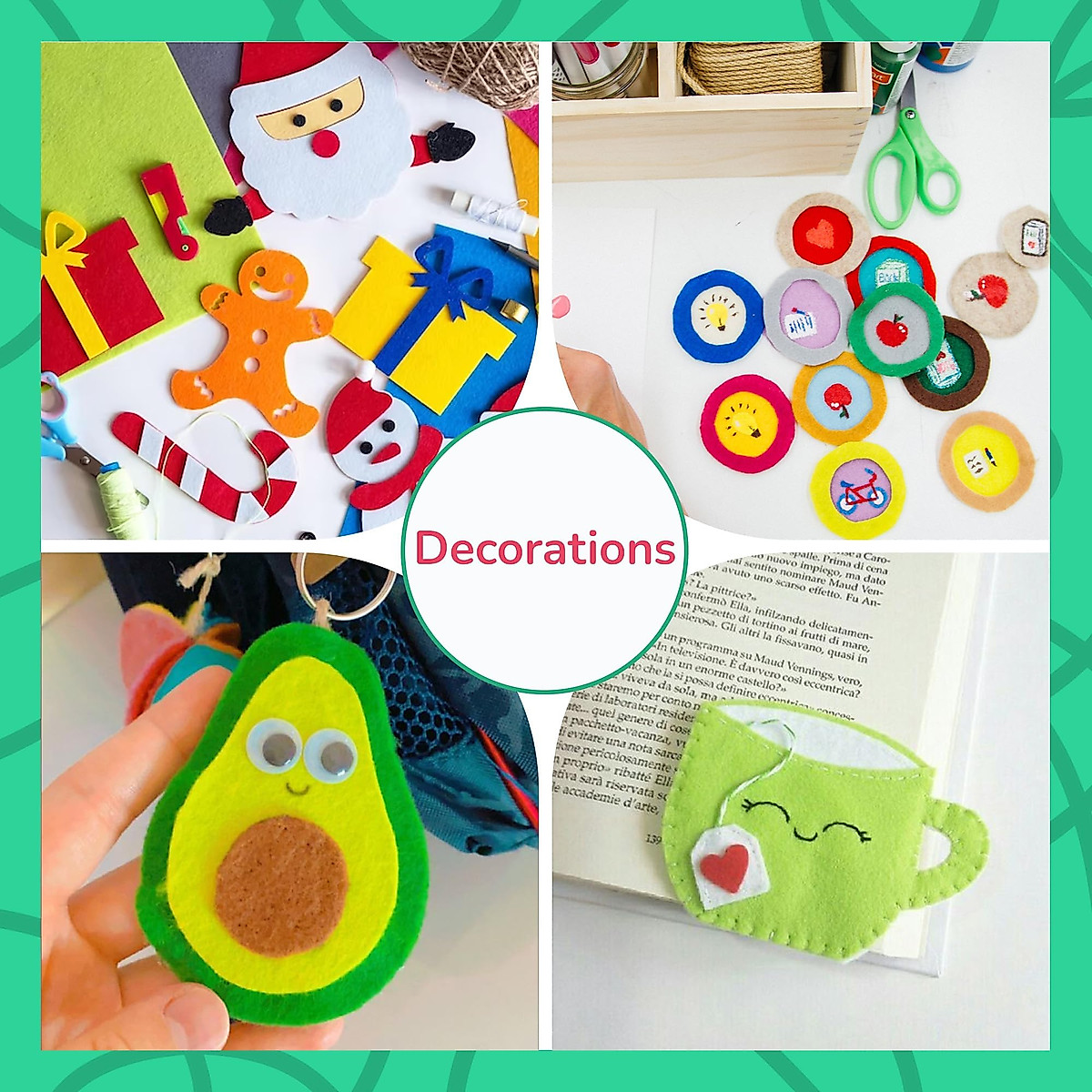 50 Pcs Felt Sheets for Crafts, 4x4 inch Multi Colored Felt Fabric Sheets for DIY, Sewing & Furniture Projects, 1mm Thick Felt Sheets