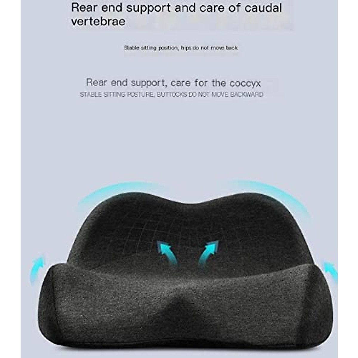 NNAA Office Chair Cushion Ergonomic Chair Pad Memory Foam Seat Cushion Back Cushion Orthopedic Coccyx Spine Mat Relieve Pressure Pad Slow Rebound Chair DeepGrey