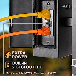 TEBLAMPUE Porch Lights with GFCI Outlet, Dusk to Dawn Outdoor Lights with Outlet, IP65 Waterproof Anti-Rust Exterior Light Fixture Outside Wall Sconce for House Porch Garage Front Door