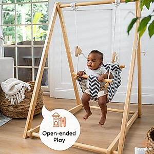 Avenlur Spruce Baby and Toddler Foldable Swing Set with Stand - Premium Montessori, Waldorf Style Self-Standing Indoor Swingset for Children 6m to 3 Yrs - Perfect for Home, Child Day Care, & Preschool
