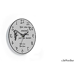 Reverse Wall Clock - Alice - Mad Hatter - Round Funny Clock - Backwards running Time - Counterclockwise Wall Clock - Room Deco - Optional RGB LED 5V Backlit