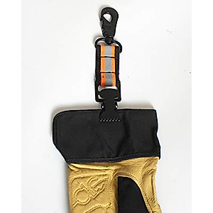 Firefighter Glove Strap | Glove Holder with Glove Leash Swivel Snap Hook,Reflective Hi-Vis Lime for Quick Access All Style Find in Melo Tough (Alligator Clip 2 head-Orange)…