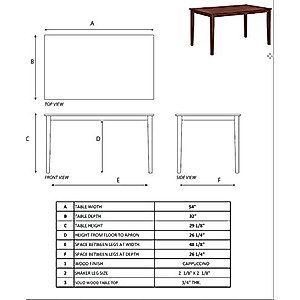 Kings Brand Furniture - Kurmer Rectangular Wood Dining Room Kitchen Table, Cappuccino
