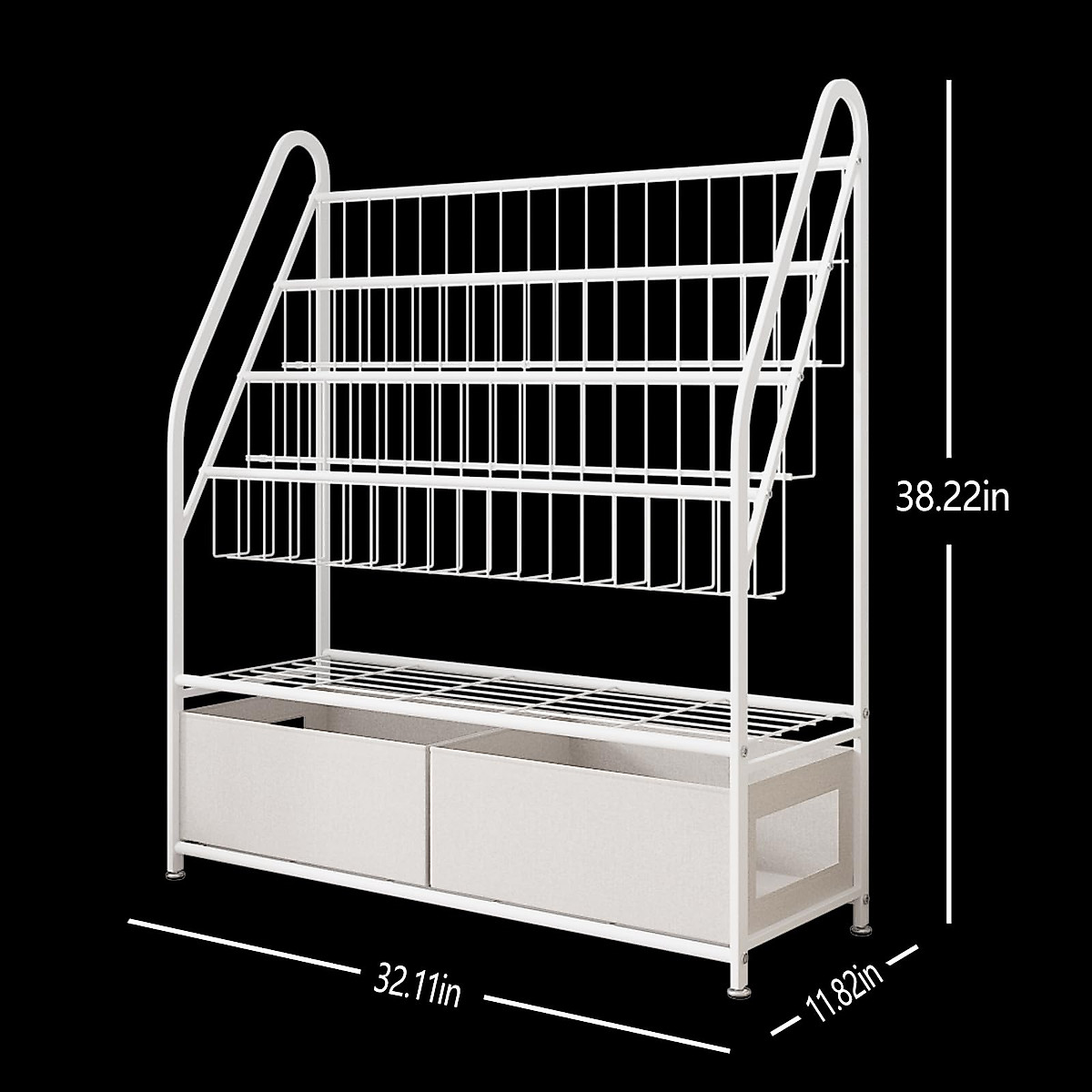 ZQUYAJ Kids Bookshelf and Toy Storage, Book Shelf for Kids Rooms, Bookshelf for Kids with Toy Storage Organizer, Montessori Bookshelf for Playroom Bedroom Study Room Children Room KDSJ2305-White