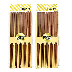 Happy Sales HSC-BC10P, Brown Bamboo Chopsticks, Lightweight Chopstick Set -10 Pairs Gift Sets