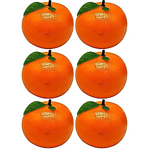LUOZZY 6pcs Fake Foam Oranges Artificial Oranges Simulation Oranges Decor Foams Orange Fake Fruit Photo Props for Christmas Decor