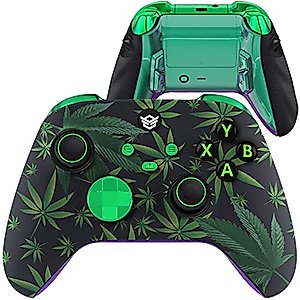 HEXGAMING ULTRA X Wireless Controller for Xbox Series X & S, for Xbox One, for Windows 7/8/10-4 Remappable Back Buttons - Adjustable Triggers - Interchangeable Thumbsticks - 6 Profiles - Green Weeds