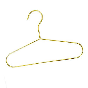 Gazechimp Portable Iron Hanger for Children Durable Fabric Hanger for Babies, Gold, 25.1x17.5cm