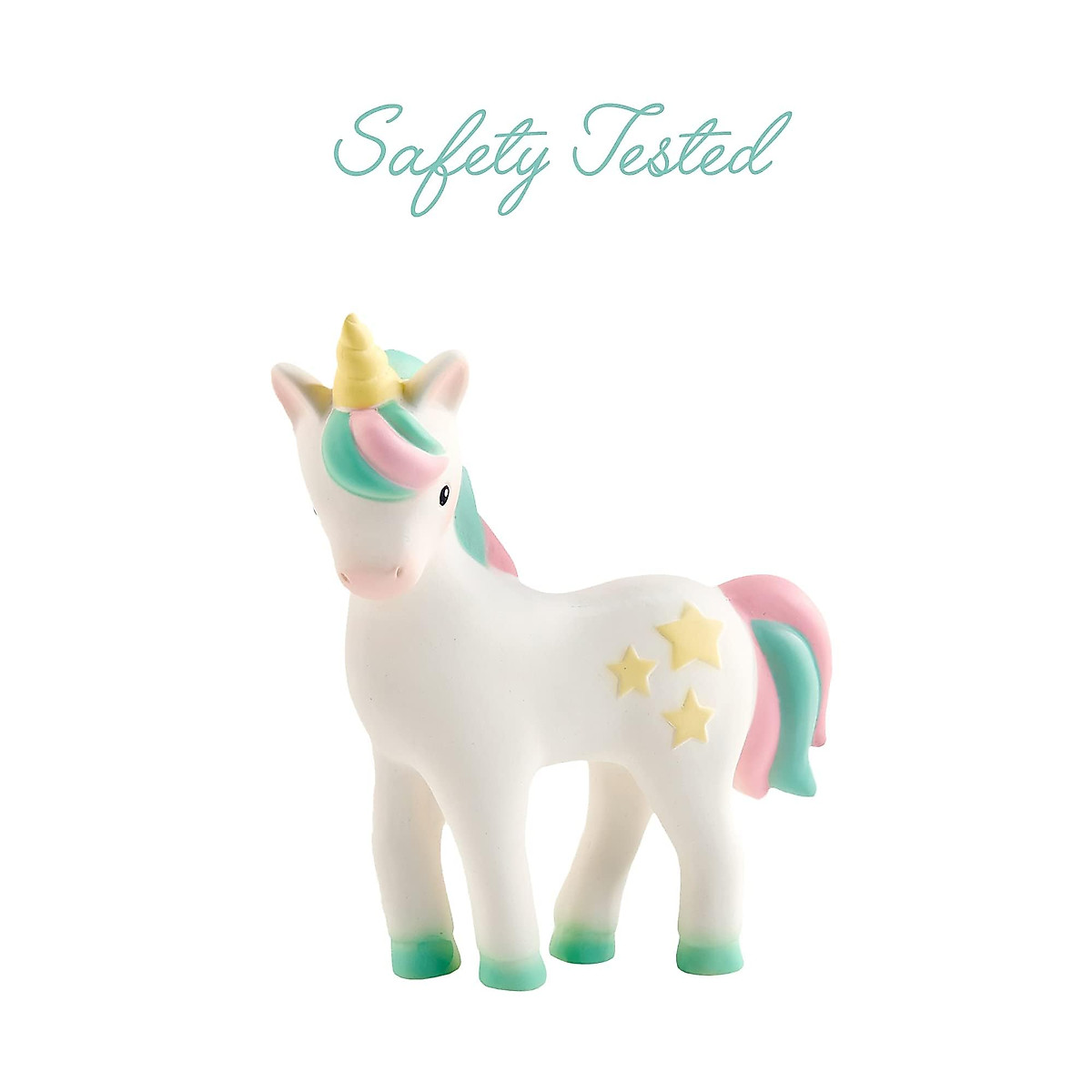 Lil' Llama Baby Teething Toys, Unicorn Teether for Toddler & Baby Boys and Girls, 100% Natural Rubber Squeaker, BPA-Free, Soothe Sore Itchy Gums & Teething Pain (Unicorn)