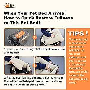 Miguel Dog Bed with Removable Cushion/Pillow for Medium Small Dogs, Washable Pet Bed with Side Easy to Wash Puppy Bed, Large Rectangle Cat Bed for Indoor Cat with Anti-Slip Bottom, Gray 30 Inch