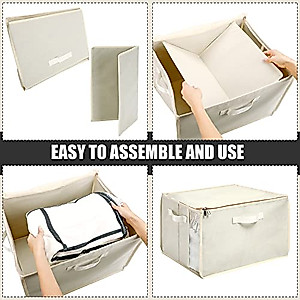 6 Pack Clothes Storage Bags Large Closet Organizers and Storage Foldable Blanket Storage Bins Storage Containers for Clothing, Comforters, Toys with Dual Zipper Carrying Handles (20 x 16 x 13 Inch)