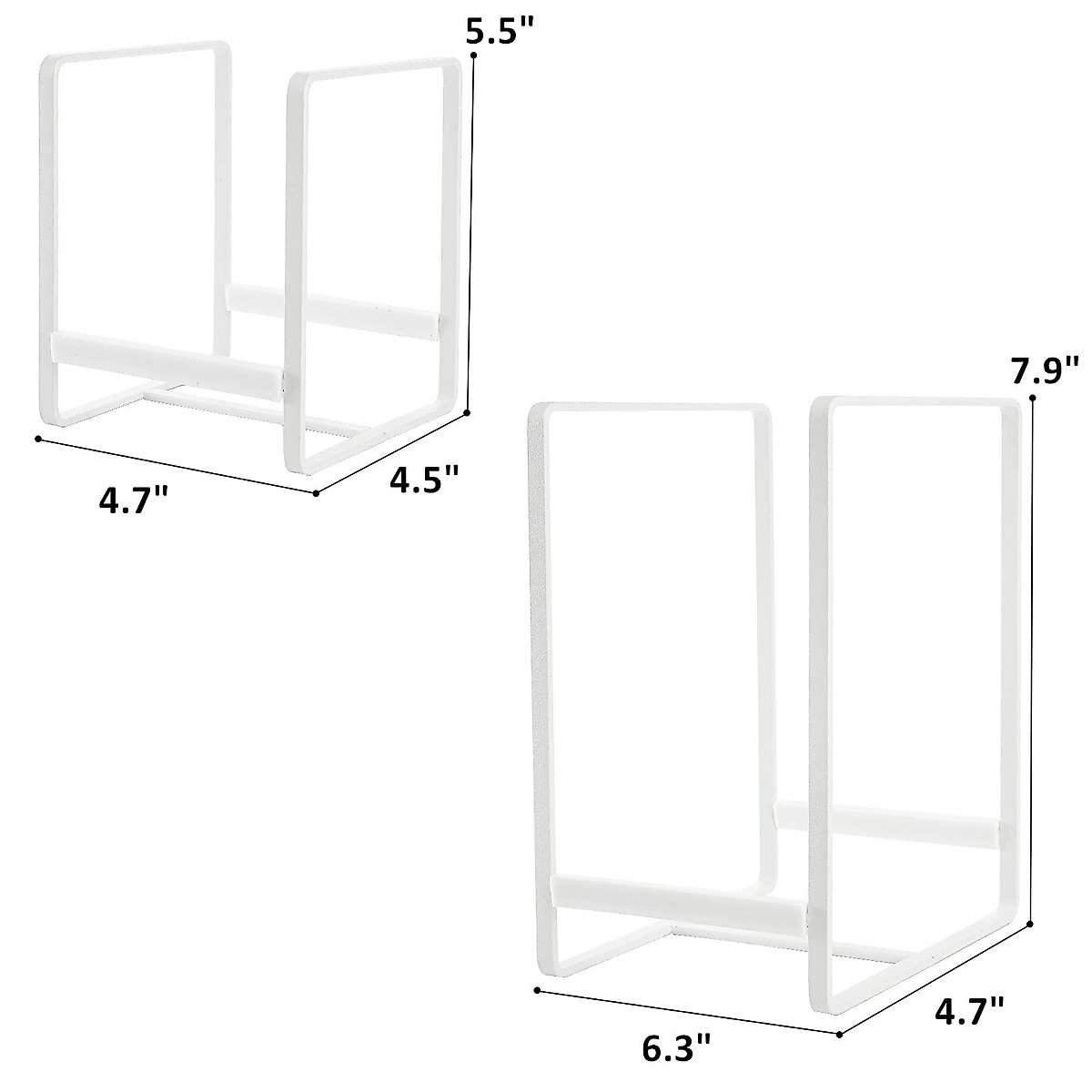 ZOOFOX 3 Pack Plate Holder Organizer, Upright Metal Dish Storage Stand, Dying Display Rack for Kitchen Cabinet, Counter and Cupboard ( Small and Large, White )