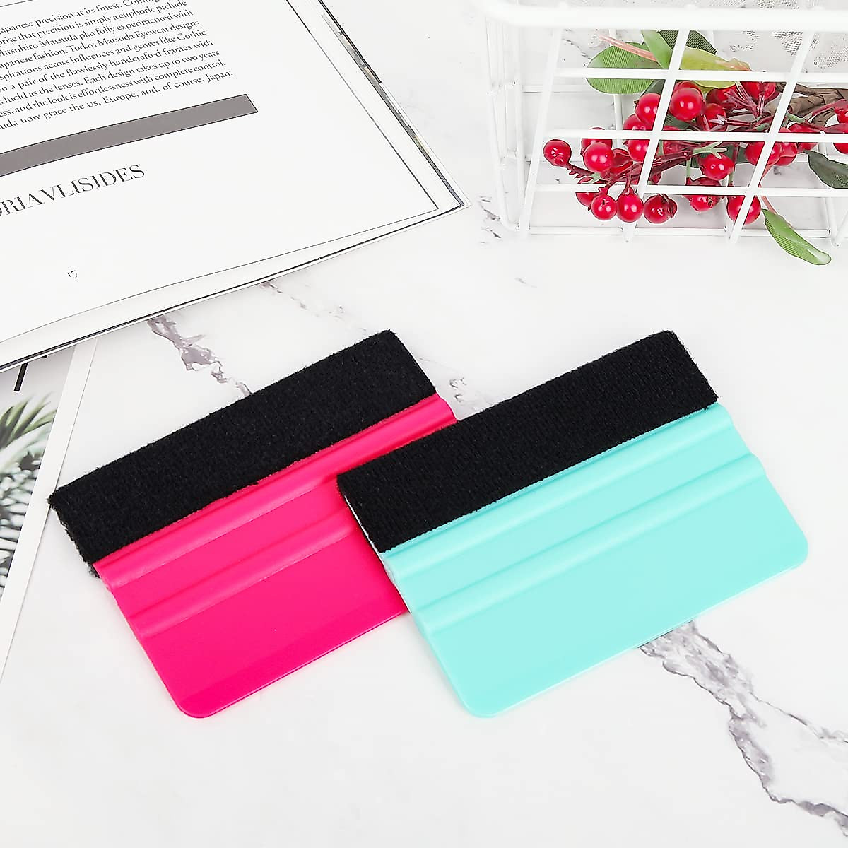 Squeegee for Vinyl - 2Pack Felt Squeegee Tool, Craft Adhesive Vinyl Cricut Scraper for Car Film Wrap, Sign Making, DIY Crafting, Window