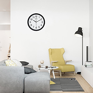 Yoobure 10 Inch Silent Quartz Decorative Wall Clock Non-Ticking Classic Digital Clock Battery Operated Round Easy to Read Home/Office/School Clock