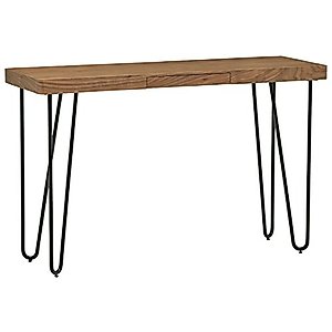 Amazon Brand – Rivet Hairpin Wood and Metal Tall 29.5" Console Bar Table, Walnut and Black