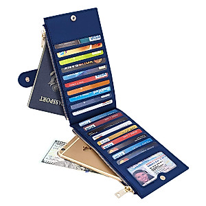 Coco Rossi Wallets for Women Floral Pattern Wallet Multi Card Organizer Bifold Wallet with Zipper Pocket,Mandala Nebula