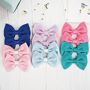 JOYOYO 60Pcs Baby Girls Kids Toddlers 2.75 Inch Twill Waffle Fabric Hair Bows Alligator Clips for Pigtails Hair Accessories and Bangs