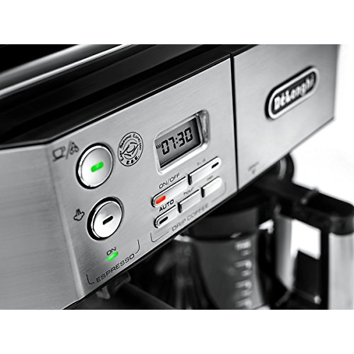 DeLonghi BCO430 Combination Pump Espresso and 10-Cup Drip Coffee Machine with Frothing Wand, Silver and Black
