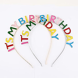UUYYEO It's My Birthday Headband Birthday Crown Headband Birthday Party Hairband Birthday Tiara Headband Happy Birthday Headpiece