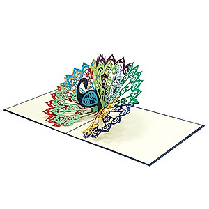 CUTPOPUP Mother's Day Card Pop Up, Birthday 3D Greeting Card (Peacock)