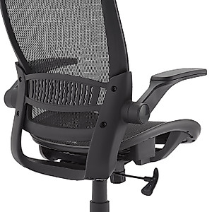 Amazon Basics Ergonomic Adjustable High-Back Mesh Chair with Flip-Up Arms and Headrest, Contoured Mesh Seat - Black