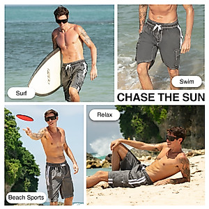 Kanu Surf Men's Standard Barracuda Swim Trunks (Regular & Extended Sizes), Charcoal, Large