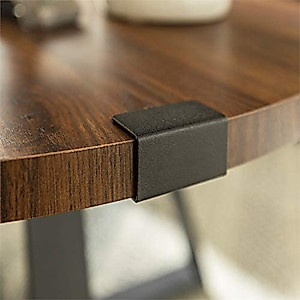 Walker Edison Anastasia Modern Metal Wrap X Base Coffee Table, 30 Inch, Dark Walnut and Black