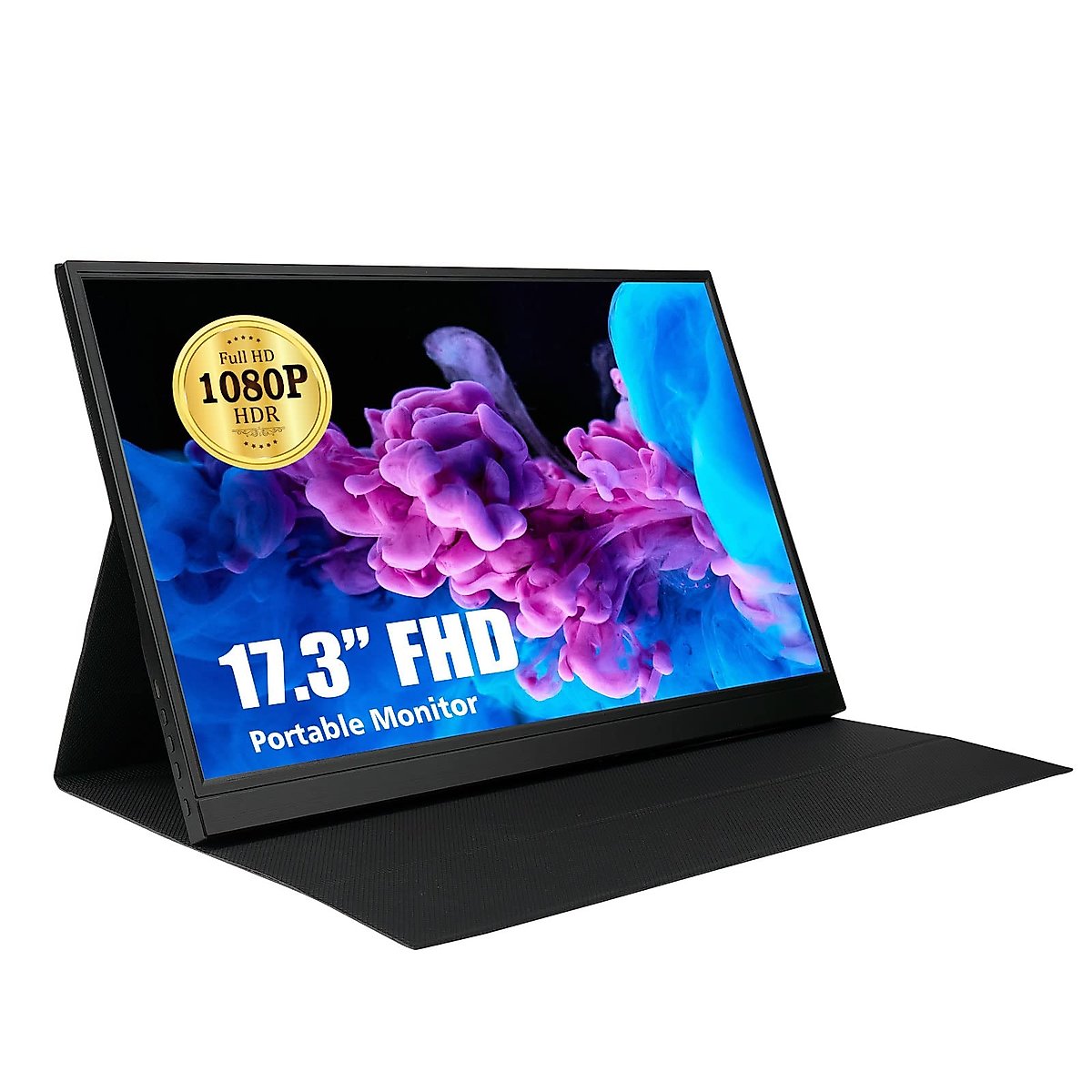 HUIISUOC Portable Monitor 17.3 Inch Ultra Slim Portable Monitor for Computer Display Full HD 1080P IPS Screen 178°Full View. USB C Monitor with HDMI for Laptop/Computer/Smart Phone/Xbox/PS4