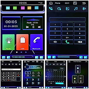 Podofo Double Din Apple Carplay Car Stereo 9.5 Inch Vertical Touch Screen Car Player Radio with Bluetooth, FM Radio, Mirror Link, SWC, USB + AHD Backup Camera