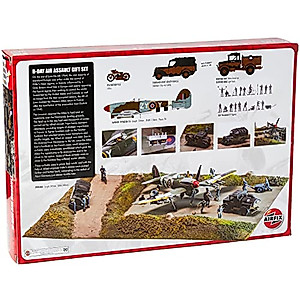 Airfix D-Day Air Assault 1:72 WWII Military Diorama Plastic Model Gift Set A50157A, Multi