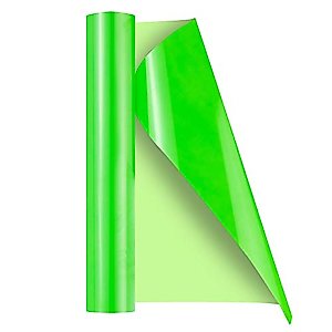 HTVRONT HTV Vinyl Neon Green Heat Transfer Vinyl Roll - 12in x10ft PU Vinyl HTV Iron on Vinyl Easy to Cut & Weed for Heat Vinyl Design (Fluorescent Green)