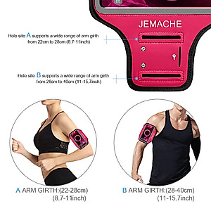 Galaxy Note 10+, 9, 8 Armband, JEMACHE Gym Run Workout Water Resistant Arm Band Case for Samsung Galaxy Note 8/9/10 Plus with Key Holder (Rose)