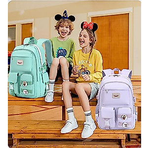 Makukke School Backpacks for Teen Girls - Laptop Backpacks 15.6 Inch College Cute Bookbag Anti Theft Women Casual Daypack,Purple Backpack