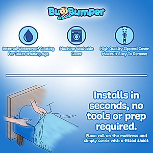 Extra Long Bed Rail Bumper for Toddler | Soft Foam Bed Bumper for Kids | Baby Bed Guard | Child Bed Safety Side Rail | Designed to fit Twin, Full, Queen & King Size Beds