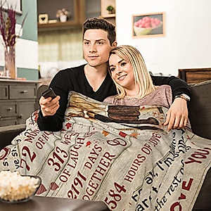 OWL QUEEN Gifts for 6th Anniversary Blanket 6th Wedding Anniversary 6 Years of Marriage Throw Blankets Gift for Husband Wife Couple Gifts 50"x60"