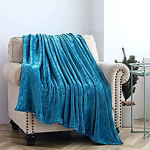 SOCHOW Flannel Fleece Blanket Throw Size, All Season Lightweight Super Soft Cozy Blanket for Bed or Couch, Teal Green, 50x60 inches