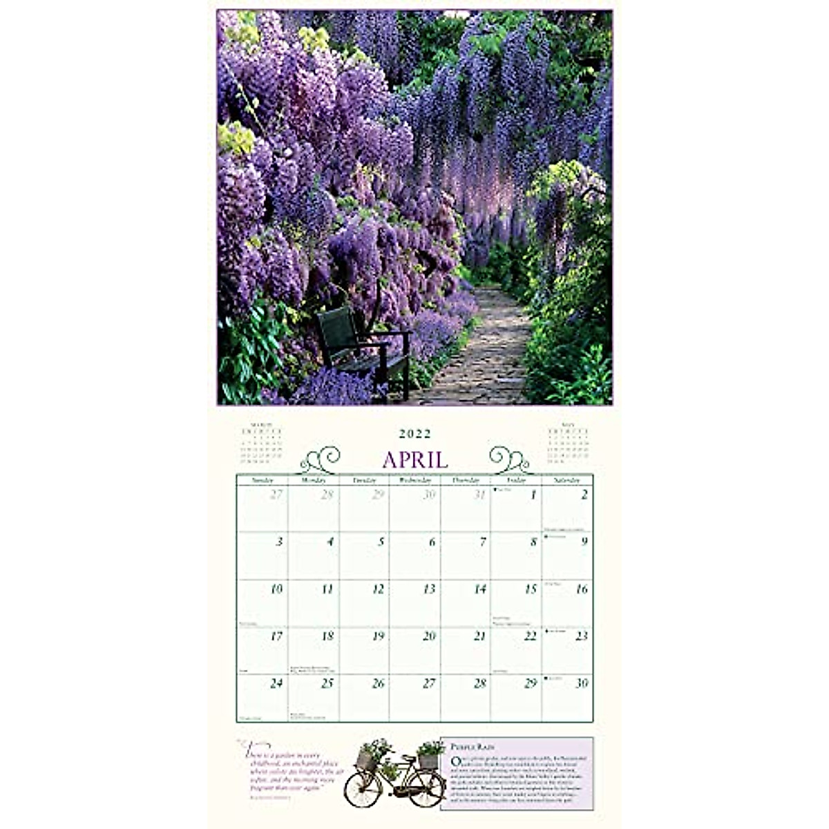 Secret Garden Wall Calendar 2022: A year of photographs that transport you to a garden sanctuary.