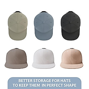 Puiuisoul 20 Pack Adhesive Hat Hooks for Wall, Hat Hangers for Baseball Caps, Hat Holder on Wall, No Drilling Required Wall Mount Hat Rack, Space-Saving Hat Display and Organizer