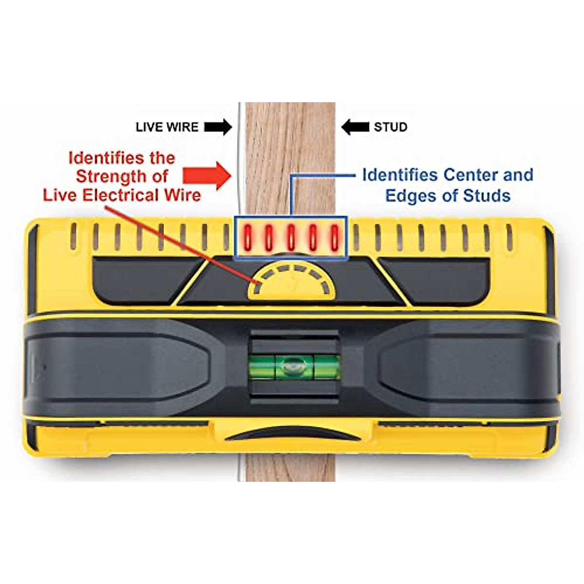 Franklin Sensors ProSensor M210 Stud Finder with 13-Sensors, Wood & Metal Stud Detector/Wall Scanner, Live Wire Detection